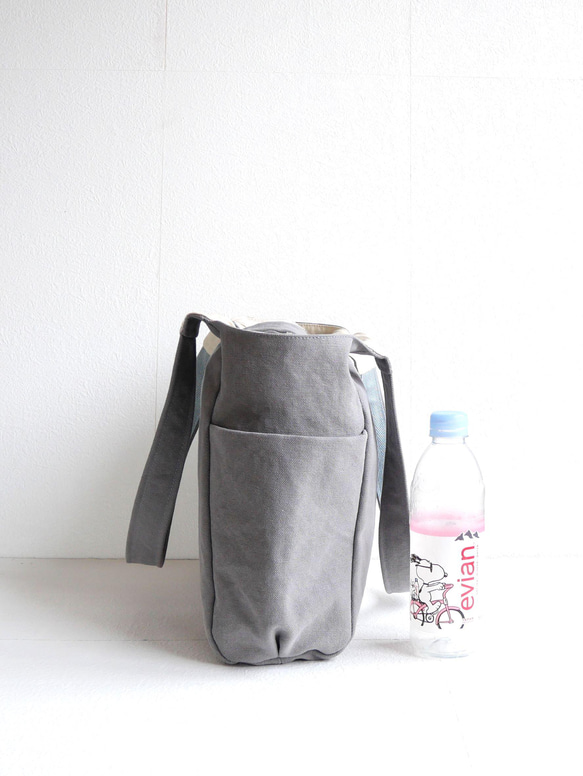 富士金梅ヴィンテージ帆布 ペールグレー色A4も入るポケットたくさん軽いバッグ トートバッグ kallelse（カレッセ）24 通販 ...