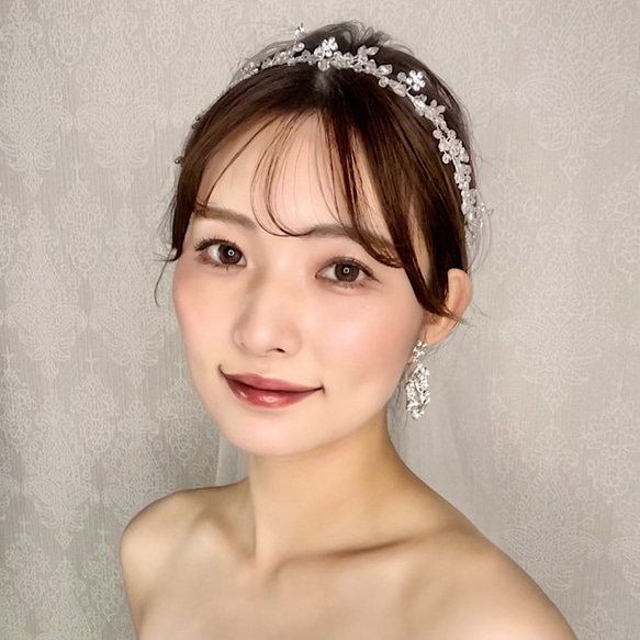 バックカチューシャ クリスタル ビジュー ウェディングヘアアクセサリー リーフ 髪飾り ヘッドドレス LM458 バックカチューシャ ...