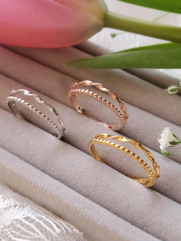 twist line リング華奢なダブルライン SV925 Rs-02 指輪・リング Ring and I 通販 8598729｜Creema(クリーマ)