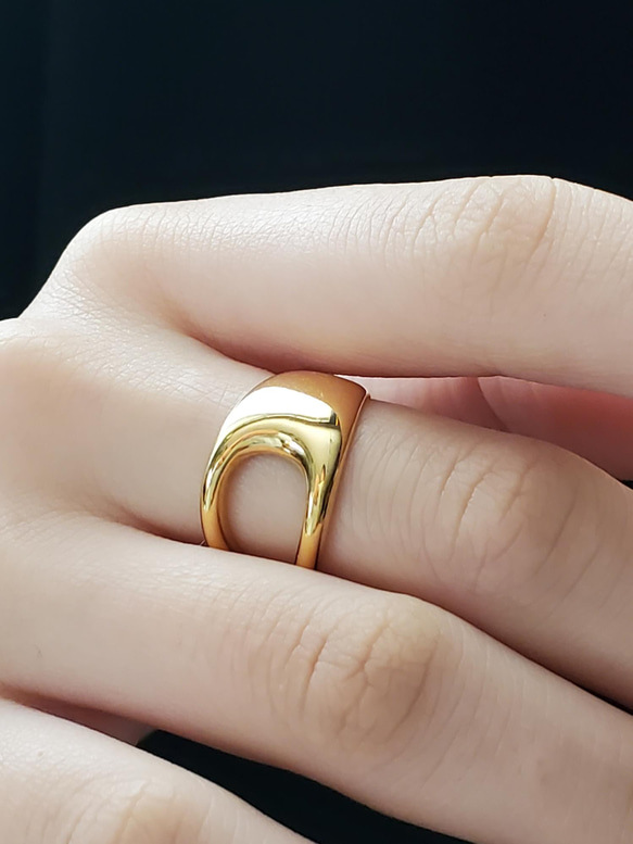 NEW side holl K18GP RS-40ゴールドニュアンスリング 指輪・リング Ring and I 通販 9977855｜Creema(クリーマ)