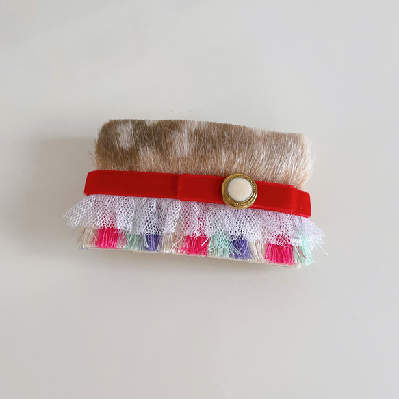 【SALE】バレッタ 「バンビなfrill」 バレッタ yoko* 通販｜Creema(クリーマ) 12638835