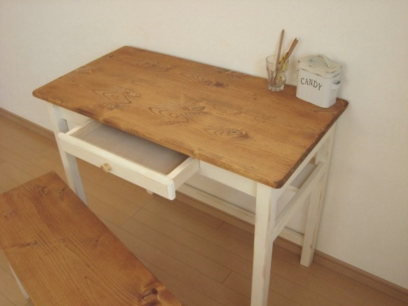 Creema限定 ご購入 12/21 23:59 まで【 送料無料 】drawer DESK ＆ BENCH 机・デスク bacon25c ...