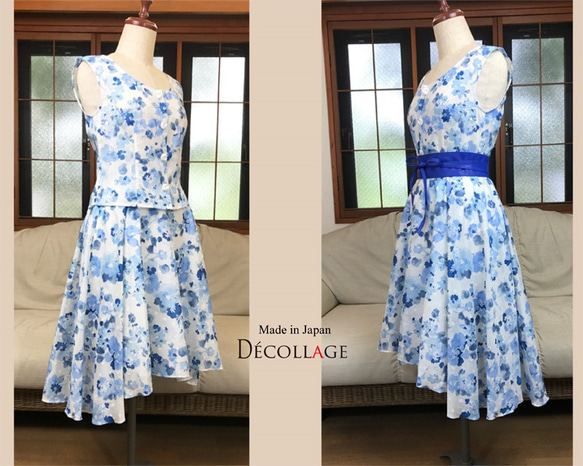 爽やか花柄のブラウス・スカートのセットアップ フレアスカート DECOLLAGE 通販 4393471｜Creema(クリーマ)