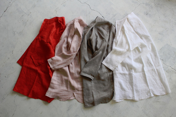 pullover long shirt/プルオーバーシャツ＊french linen100% ワンピース inago 通販 10770656 ...