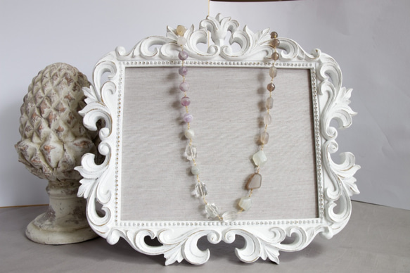 フレンチシャビー！ムーンストーン、グレーアゲート、水晶のネックレス ネックレス・ペンダント コロリアージュ 通販 2648702｜Creema ...