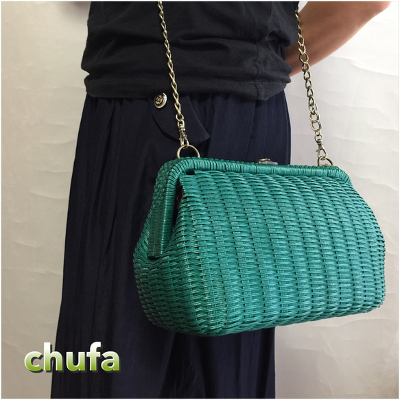 斜め掛け ショルダーかごバッグ グリーン かごバッグ dalsa 通販 4241042｜Creema(クリーマ)