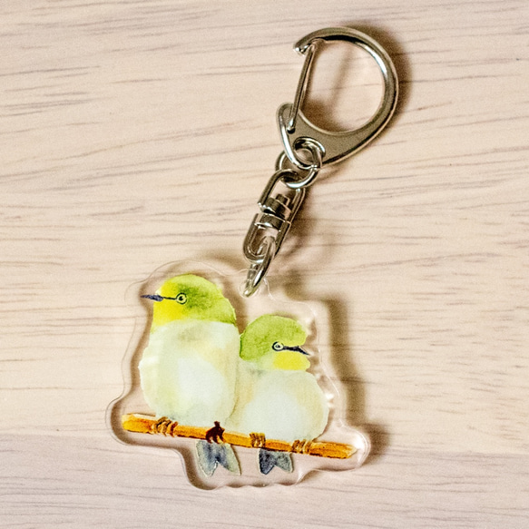 つがいのメジロのアクリルキーホルダー その他雑貨 WAKINOWA 通販 12454010｜Creema(クリーマ)