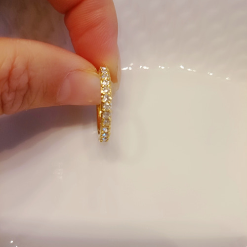 再販☆スワロフスキーのキラキラハーフエタニティリング 再販☆スワロフスキーのキラキラハーフエタニティリング