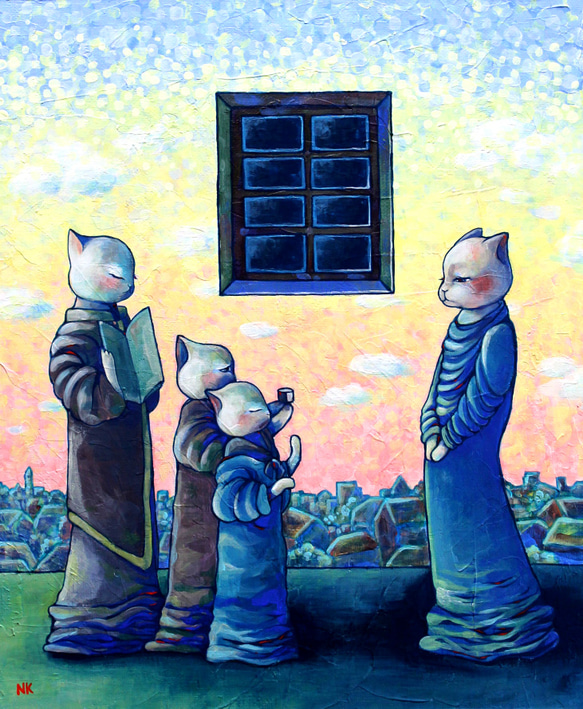 【原画】神秘の条件 絵画 ネコルエ 通販 610097｜Creema(クリーマ)