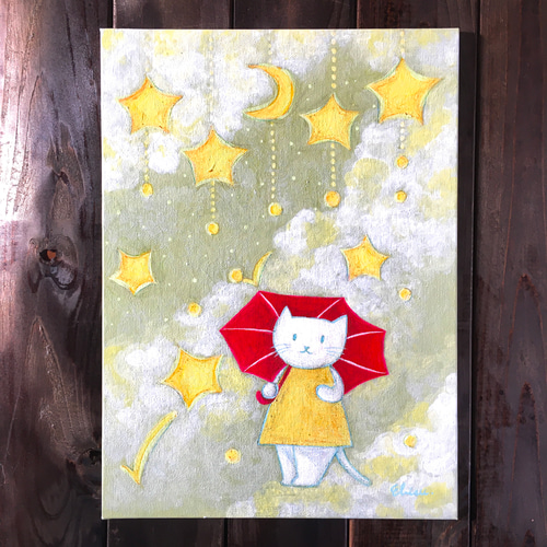 星降る部屋/原画/アクリル絵の具 絵画 森のアトリエ 通販 星降る部屋/原画/アクリル絵の具 絵画 森のアトリエ 通販