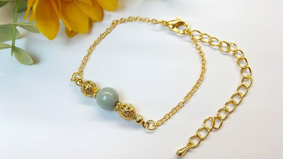 翡翠のシンプルブレスレット パワーストーン 天然石 ブレスレット tenbure 通販 2385082｜Creema(クリーマ)