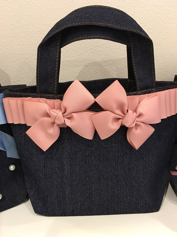 デニムリボントート トートバッグ フェリスデレーヴ 通販 2156699｜Creema(クリーマ)