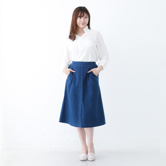 Tomo 』 コットン100% 手織り インディゴ染め Aライン スカート フレアスカート Tomo Natural Fabrics 通販 ...