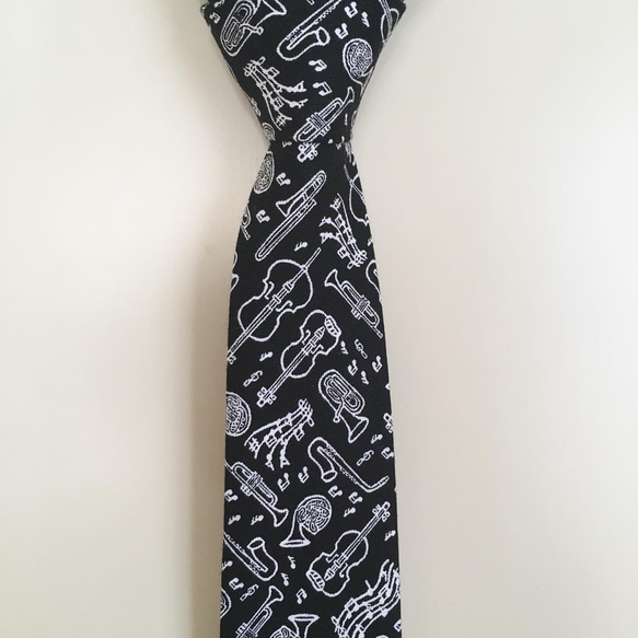 【ネクタイ】楽器(黒) 《プレゼントにもオススメ♪》 ネクタイ・蝶ネクタイ kiyojiya 通販 12725600｜Creema(クリーマ)