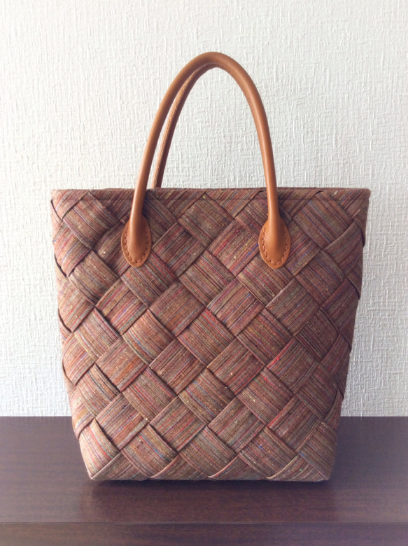 【国内送料無料】あじろ編みバッグ 柿色 トートバッグ TOCO. (トコ) 通販｜Creema(クリーマ) 5550401