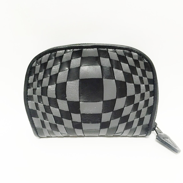 圓形拉鍊“硬幣和卡”案例INTORE黑色X灰色☆免費送貨和禮品包裝免費☆ 零錢包 DajeyLeatherProducts 的作品 ...