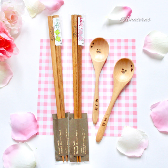 《送料無料》ハート&クローバー箸♡結婚祝いセット♡ 箸・箸置き 現在販売しておりません 通販｜Creema(クリーマ) 2684399