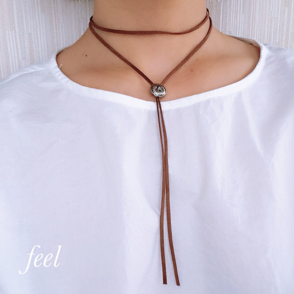 小さなコンチョが可愛い♡2wayスエードチョーカー ネックレス・ペンダント feel 通販｜Creema(クリーマ)