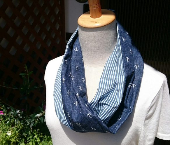 ガーゼスヌード1重巻 マリンミックス マフラー・ストール（メンズ） ufu owl 通販 4431922｜Creema(クリーマ)