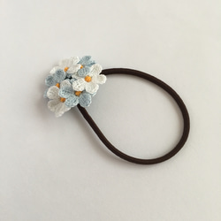 レース編みのお花ヘアゴム 白と水色 ヘアゴム nokopuku 通販｜Creema(クリーマ) 5700162