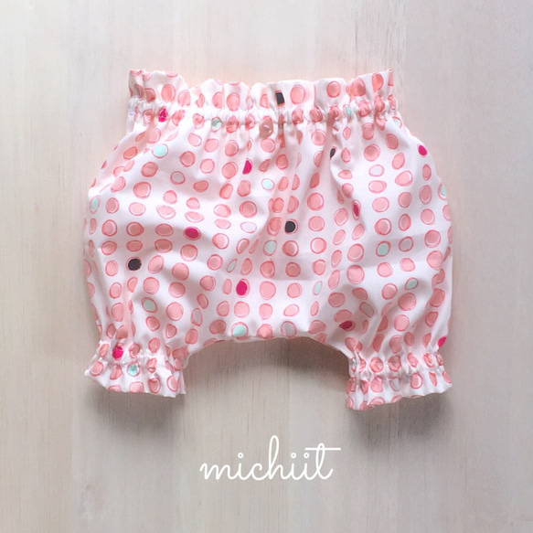 【受注製作】サルエルかぼちゃパンツ＊コーラルピンクのキャンディ模様 60〜80 ベビー服 michiit 通販｜Creema(クリーマ ...