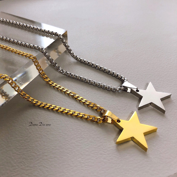stainless star long pendantnecklace 金属アレルギー対応 ネックレス・ペンダント Dans Dix ans ...