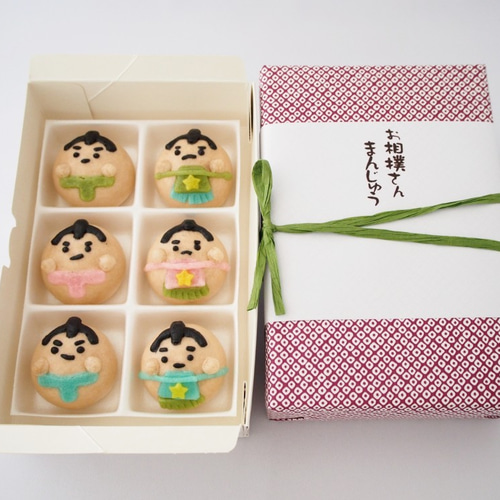 お相撲さん饅頭6個入箱詰め 和菓子 御菓子司まんさく 通販 お相撲さん饅頭6個入箱詰め 和菓子 御菓子司まんさく 通販