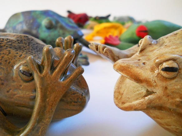 Frog's shout 立体・オブジェ Lilyceramic®️ 通販｜Creema(クリーマ) 63667