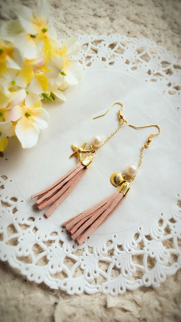 マリンタッセルピアス ピアス（フック・チェーン） coco 通販｜Creema(クリーマ) 2287595