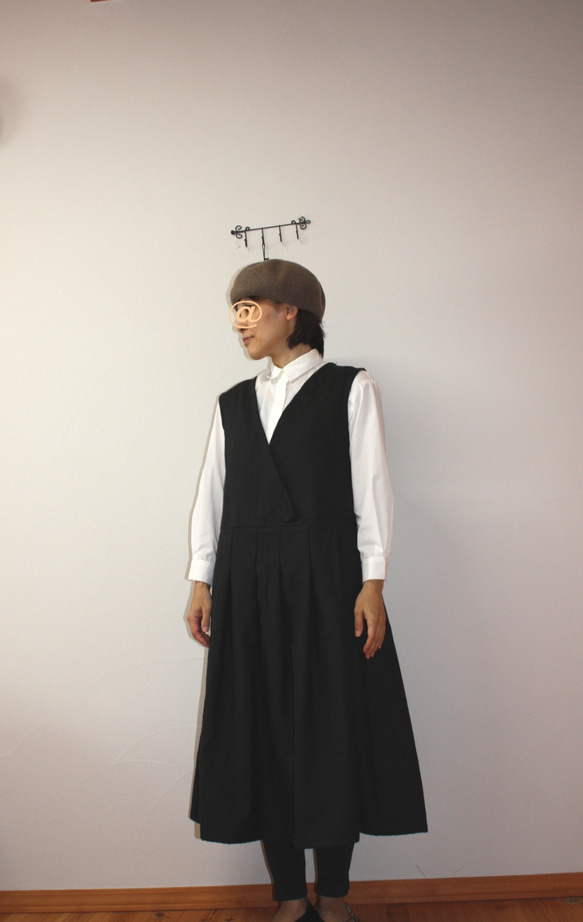 カシュクールのタックスカートワンピース ワンピース m.and 通販｜Creema(クリーマ) 12676436