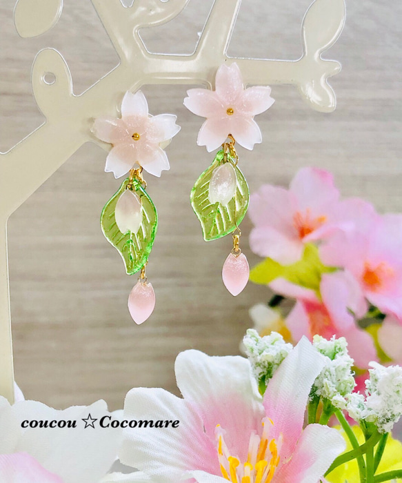 桜満開 春の桜ピアス【サージカルステンレスゴールド】 ピアス 桜満開 春の桜ピアス【サージカルステンレスゴールド】 ピアス