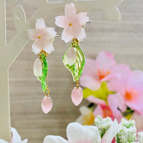 桜満開 春の桜ピアス【サージカルステンレスゴールド】 ピアス 桜満開 春の桜ピアス【サージカルステンレスゴールド】 ピアス