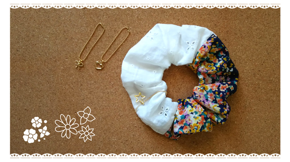 選べるチャーム 大人可愛い花柄レースシュシュ シュシュ nounours 通販 2431633｜Creema(クリーマ)