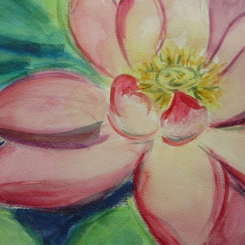 絵画 インテリア 水彩画 額絵 花の絵 蓮の花 濃桃色 絵画 susa 絵画 インテリア 水彩画 額絵 花の絵 蓮の花 濃桃色 絵画 susa