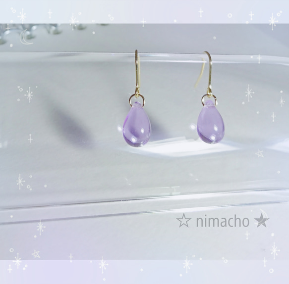 *.+ﾟ紫陽花 ドロップ ピアス｡ .･* (イヤリング可) ピアス（その他） ˚ ･*.☆ carrot ★.*･ﾟ 通販｜Creema ...