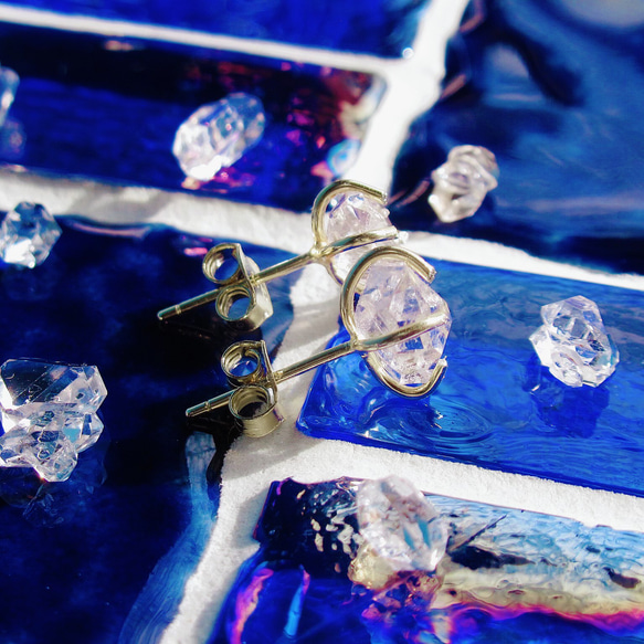 【再販】NY産AAAハーキマーダイヤモンドの原石ピアス(イヤリング)【SV925(14kgp)】 ピアス（スタッド・一粒） atelier mine-ro 通販 8381608｜Creema ...