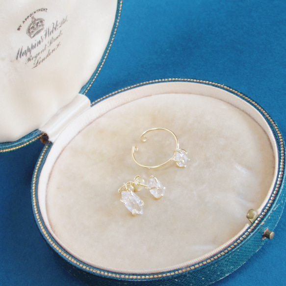 NY産AAAハーキマーダイヤモンドの原石フリーサイズリング【SV925(14kgp)】 指輪・リング atelier mine-ro 通販 8386790｜Creema(クリーマ)