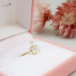 NY産AAAハーキマーダイヤモンドの原石フリーサイズリング【SV925(14kgp)】 指輪・リング atelier mine-ro 通販｜Creema(クリーマ) 8386790