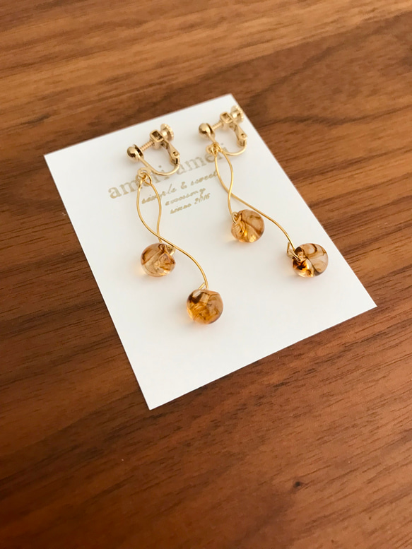 送料無料☆秋.べっ甲ティアドロップ揺れるイヤリング イヤリング・ノンホールピアス ameri ameri 通販 12782024｜Creema(クリーマ)