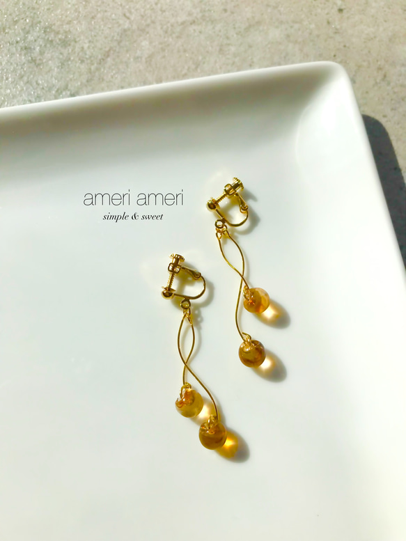 送料無料☆秋.べっ甲ティアドロップ揺れるイヤリング イヤリング・ノンホールピアス ameri ameri 通販 12782024｜Creema(クリーマ)