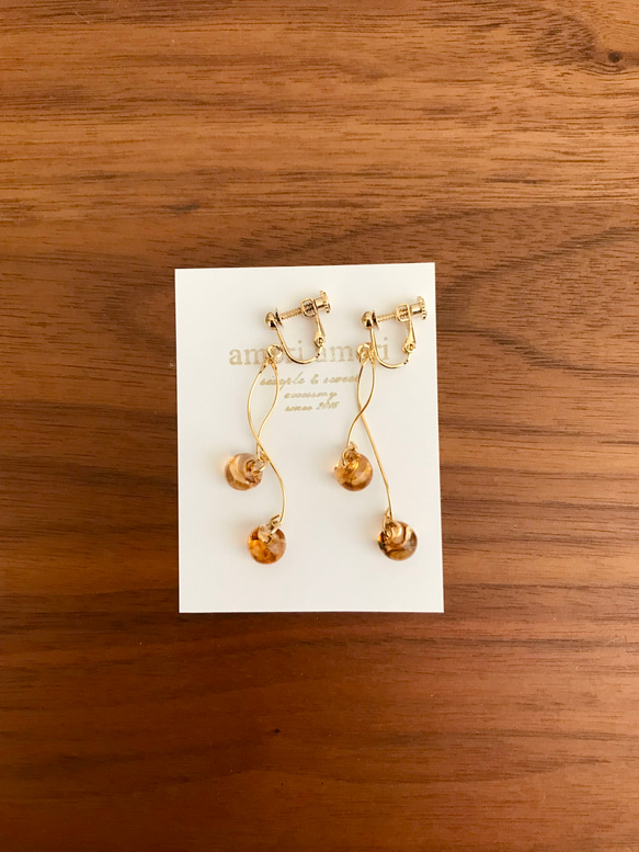 送料無料☆秋.べっ甲ティアドロップ揺れるイヤリング イヤリング・ノンホールピアス ameri ameri 通販 12782024｜Creema(クリーマ)