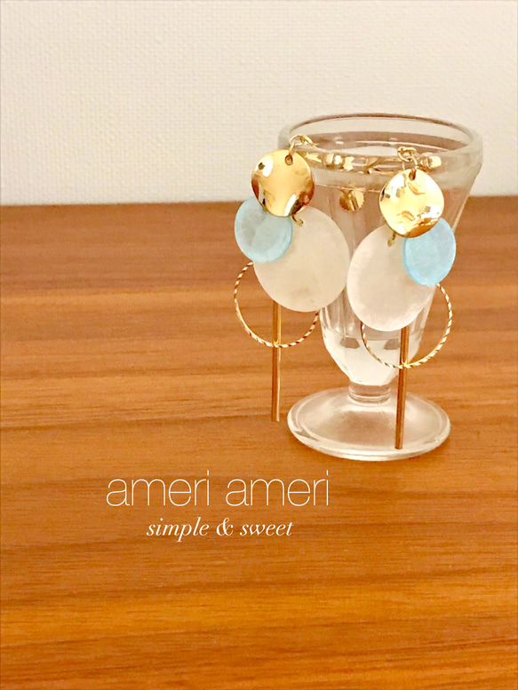 送料無料☆シェルのマーメイドcircleイヤリング イヤリング・ノンホールピアス ameri ameri 通販 7471133｜Creema(クリーマ)
