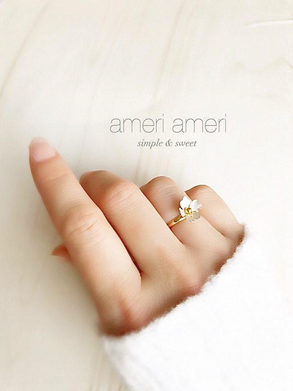 送料無料 白銀フラワーリング フリーサイズ 指輪・リング ameri ameri 通販 9036304｜Creema(クリーマ)