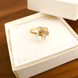 送料無料 白銀フラワーリング フリーサイズ 指輪・リング ameri ameri 通販 9036304｜Creema(クリーマ)