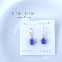 送料無料☆アメジストのイヤリング 14kgfワイヤー使用 イヤリング・ノンホールピアス ameri ameri 通販 9094632｜Creema(クリーマ)