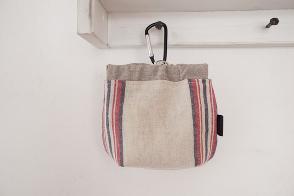 消臭マナーポーチ コットンリネン 縦ボーダー バネポーチ 小型犬用 おもちゃ・ペット小物 amaenbou 通販｜Creema(クリーマ ...