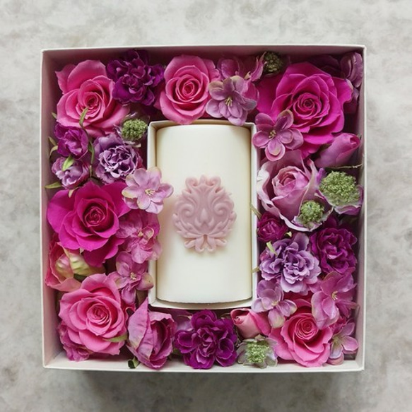 送料無料 フラワーギフトボックスM(ピンク) Flower gift box Msize (pink) プリザーブドフラワー AMALIA studio 通販 8873340｜Creema(クリーマ)