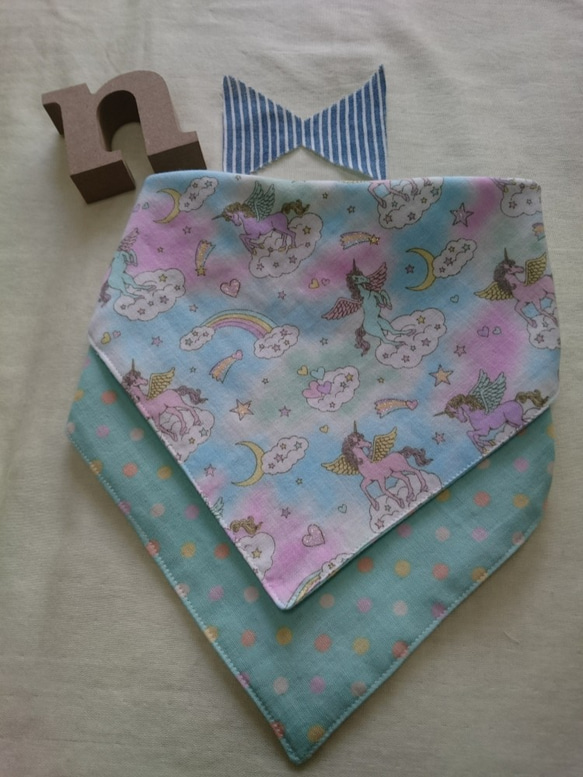 ⭐キラキラユニコーンのバンダナスタイ⭐ スタイ・よだれかけ nina passe 通販 3347575｜Creema(クリーマ)