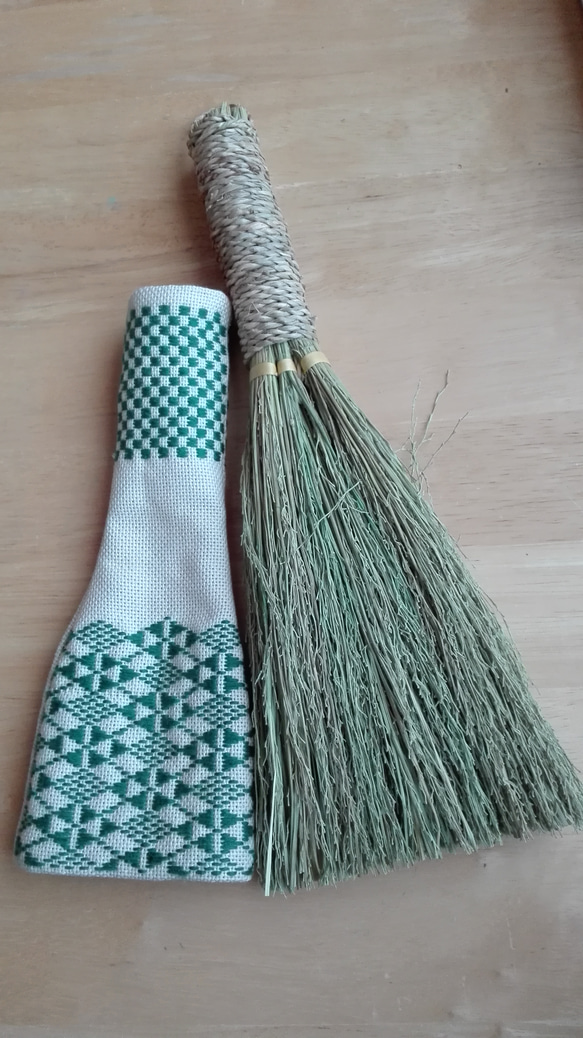 こぎん刺し ほうきカバー〖グリーン〗 その他インテリア雑貨 つくりて藍 & tree cotton 通販 1945345｜Creema(クリーマ)