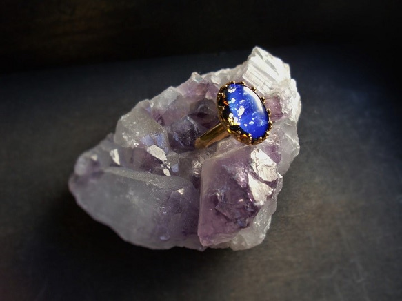 【ブラックオパール】リング （ゴールド） 指輪・リング violet[xxx]+s 通販｜Creema(クリーマ) 2101329